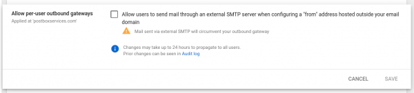 GSuite integration with external SMTP to bypass daily sending limits